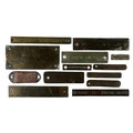 A COLLECTION OF BRASS SHIPS FITTINGS IDENTIFICATION LABELS comprising ...