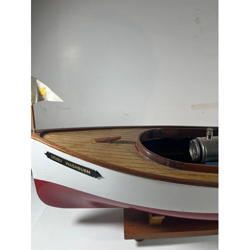 AN EDWARDIAN-STYLE LIVE STEAM LAUNCH, MODERN the hull carved from the ...