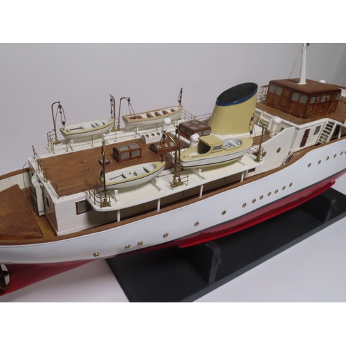 A LIVE STEAM MODEL STEAM YACHT, CIRCA 1950 the planked and framed hull ...