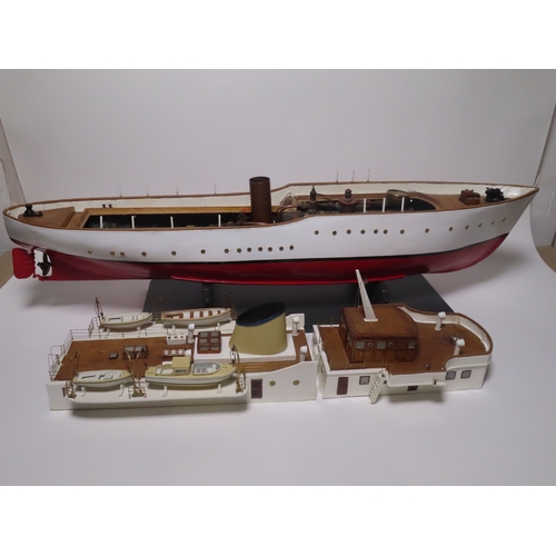 A LIVE STEAM MODEL STEAM YACHT, CIRCA 1950 the planked and framed hull ...