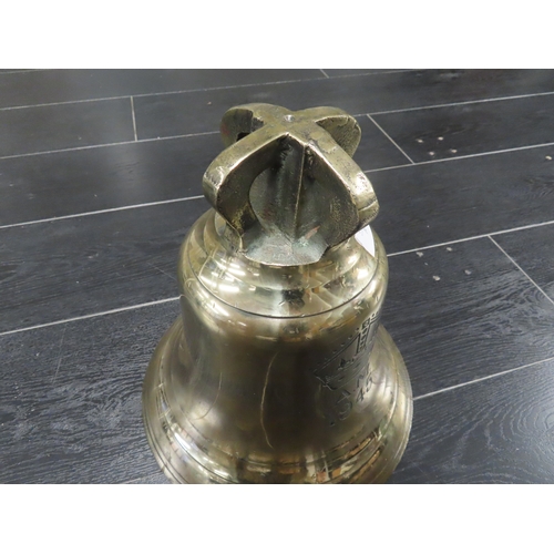 AN AIR MINISTRY RAF SCRAMBLE BELL, 1945 cast in silvered bell metal ...