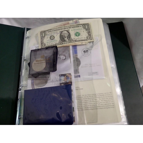 Coin collectors album, with some contents including commemoratives and ...