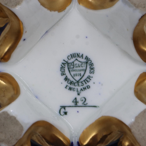 George Grainger Worcester pair of garniture vases each decorated with a ...