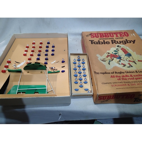 Subbuteo table rugby set, incomplete, plus extra team. UK P&P Group 2 ...