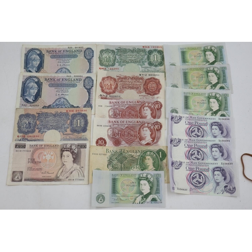 UK bank notes, 10 shilling to £10 - good circulated. UK P&P Group 1 (£ ...