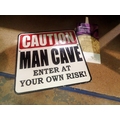 Cast iron Caution Man Cave sign, W: 25 cm. UK P&P Group 2 (£24+VAT for ...