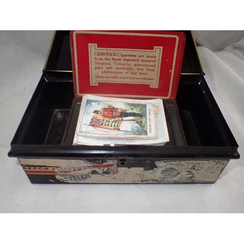 Saving tin, canon tin, cigarette cards and silks. UK P&P Group 1 (£18 ...