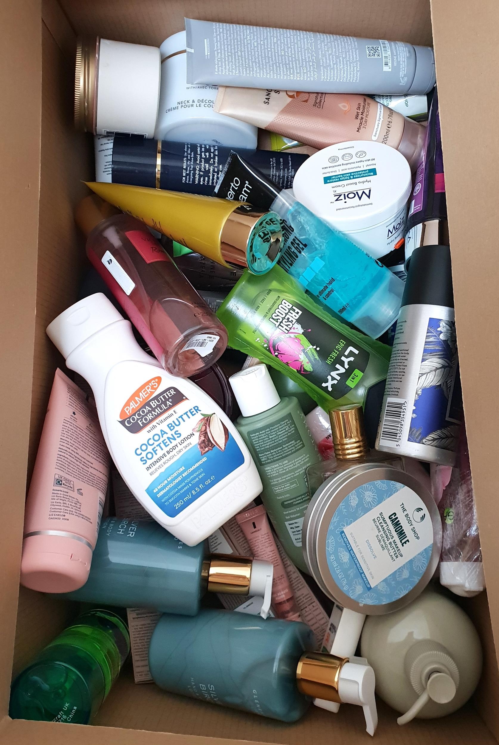 ONE BOX OF COSMETIC AND TOILETRY ITEMS including Liz Earle, The Body ...
