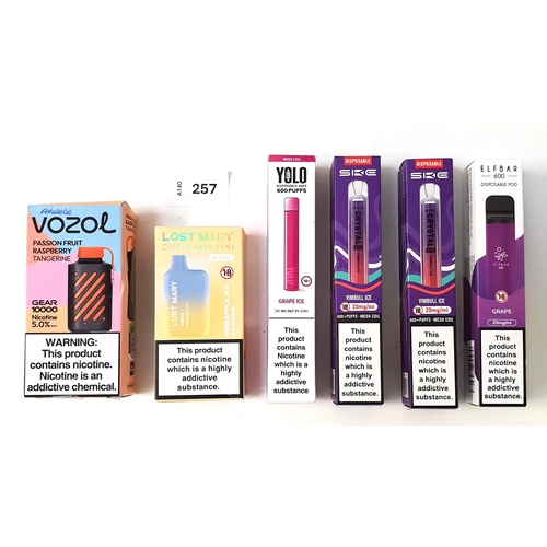 SELECTION OF DISPOSABLE VAPES comprising 2x Crystal Bar, 1x Elfbar ...