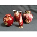 ROUGE ROYALE CARLTON WARE GINGER JAR AND COVER decorated with wild ...