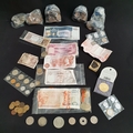 QUANTITY OF ASSORTED COINS AND BANK NOTES some pre decimalisation UK ...