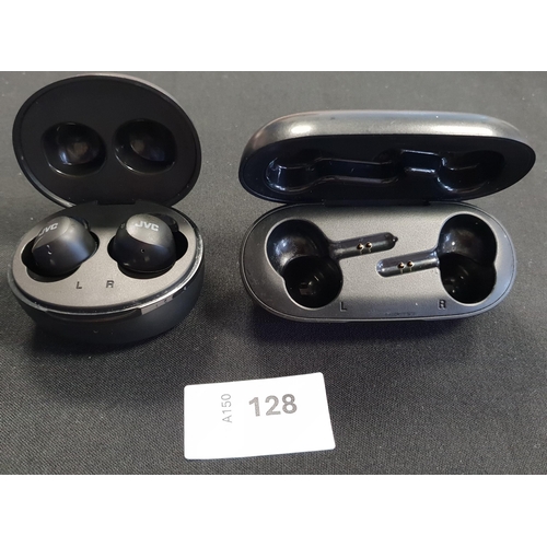 PAIR OF JVC EARBUDS IN CHARGING CASE and an empty JVC charging case