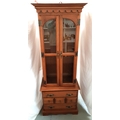 CANADIAN ROXTON MAPLE DISPLAY CABINET the pelmet with carved detail ...