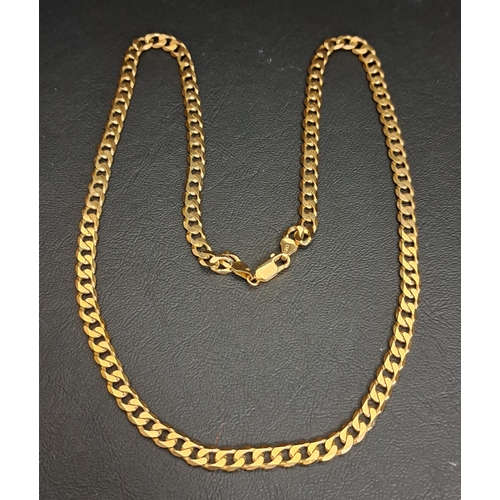 HEAVY NINE CARAT GOLD CURB LINK NECK CHAIN 61cm long and approximately ...