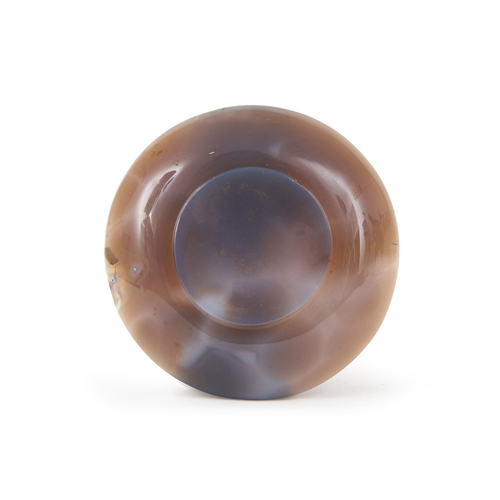 A ROMAN AGATE FOOTED DISH, CIRCA 1ST CENTURY A.D. Diameter: 9cm ...