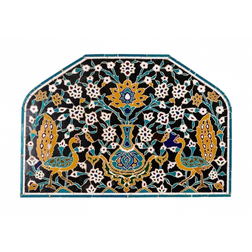 A SAFAVID TILE MOSAIC PANEL IRAN, FIRST THIRD 17TH CENTURY Length x ...
