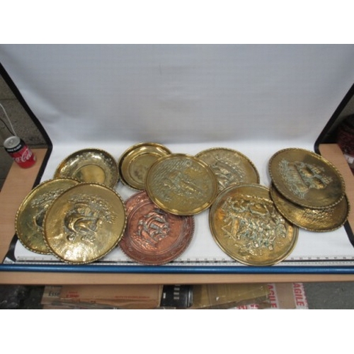 11 x Embossed Brass Plates