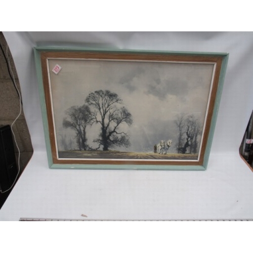 David Shepherd print, Winter Plough
