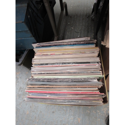 Box of vinyl records