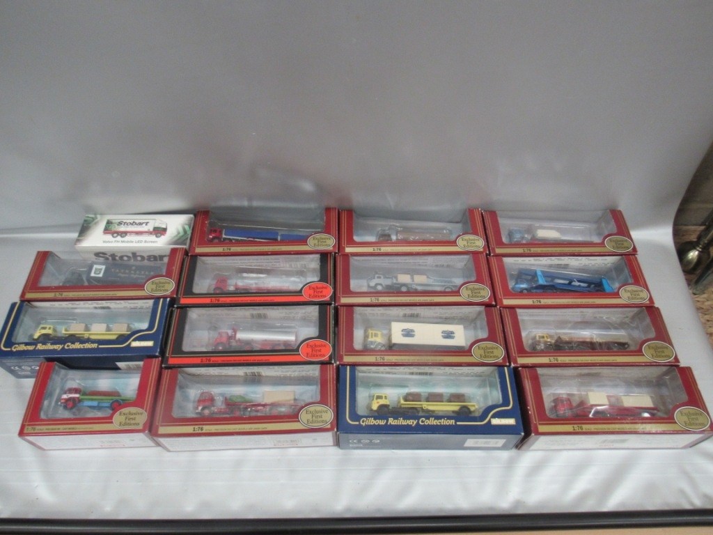 16x EFE Trucks Boxed 1:76 idea for Train layouts (Blue top)