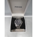 Pulsar Solar 100m mens watch, boxed, black dial