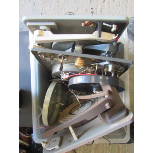 Box of vintage record decks