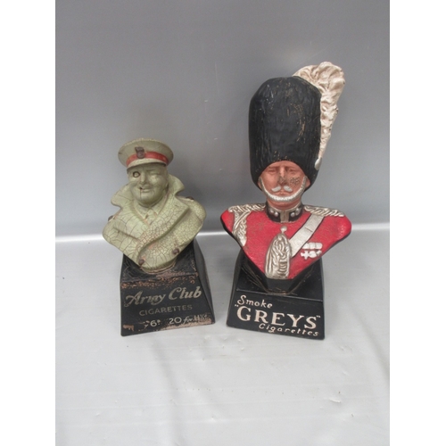 2 1940s cigarette counter top advertising signs