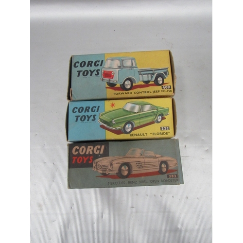 3 Original vintage Corgi Diecast cars with boxes