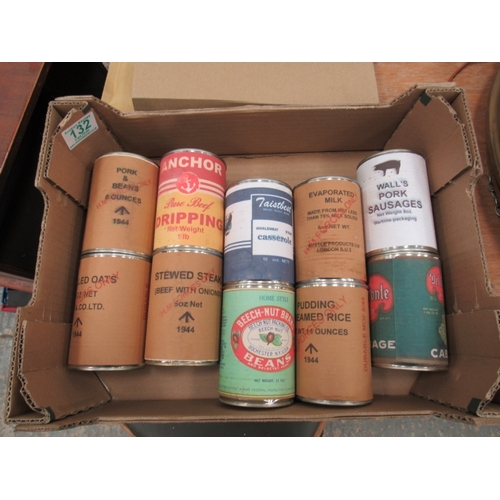 Large qty Film Prop/ww2 re-enactors food tins