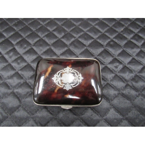Victorian Silver Inlay on tortoise shell Rectangle box