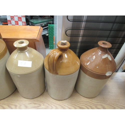 3 Salt glaze cider pots, 1 A/f