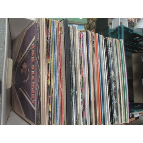 Box of vinyl records