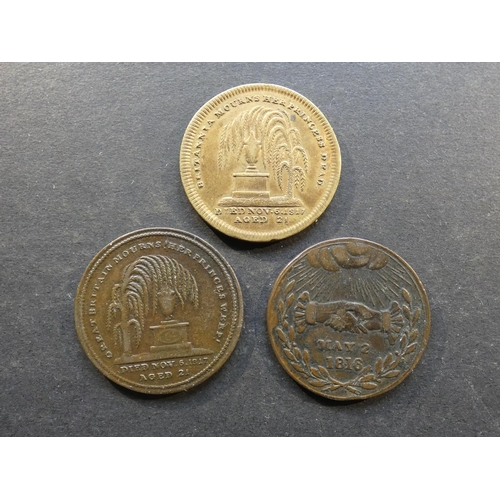 MEDALLIONS - ROYALTY. Princess Charlotte x3; 1816 marriage, H.R.H. PRIN ...