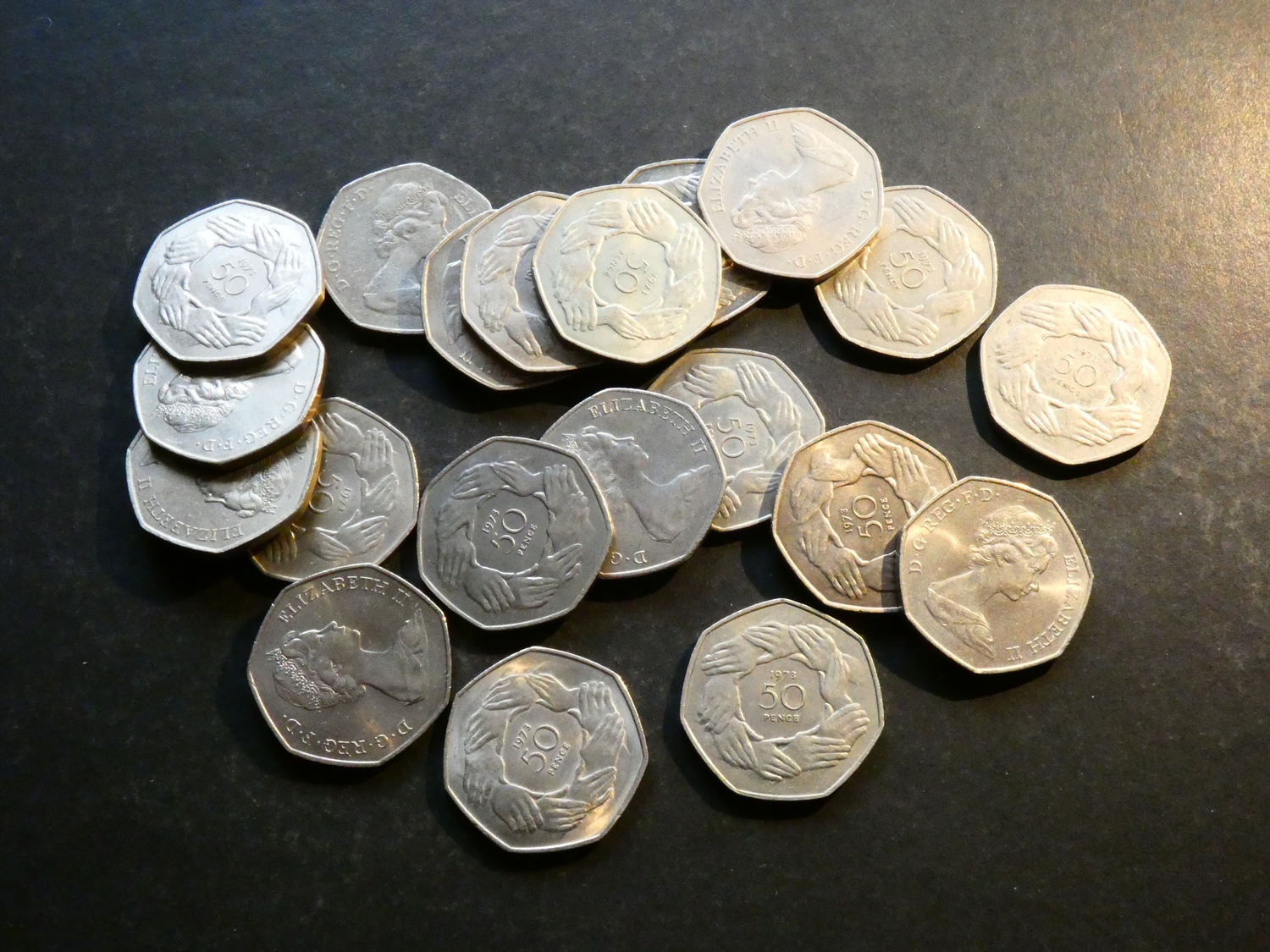 GREAT BRITAIN. 50 Pence, ND(1973), UK entry to EEC, x20, from ...