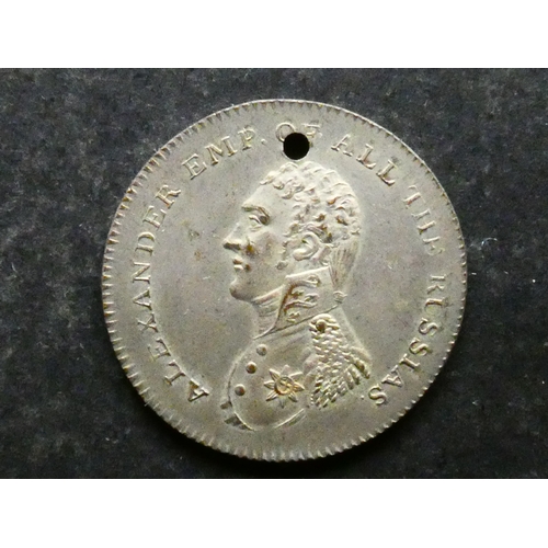 GREAT BRITAIN. 1814, first defeat of Napoleon, obverse; WE CONQUOUR TO ...