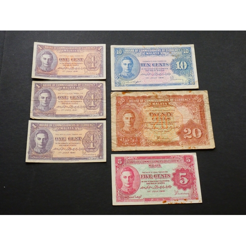BANKNOTES. Malaya, British administration, George VI (1936-1952), 3x 1 ...