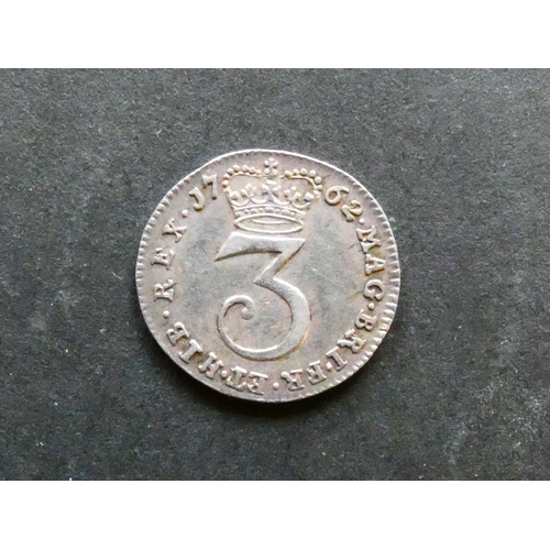 COIN. United Kingdom, George III (1760-1820), silver Threepence, 1762 ...