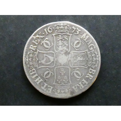 COIN, England, Charles II (1660-1685), silver Crown, 1673, obverse ...