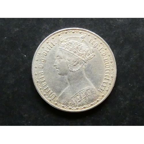 COIN. United Kingdom, Victoria (1837-1901), silver "Gothic" Florin ...