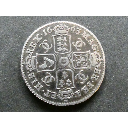 COIN. United Kingdom, Charles II (1660-1685), silver Shilling, 1663 ...