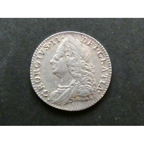 COIN. United Kingdom, George II (1727-1760), silver Sixpence, 1758/7, 8 ...