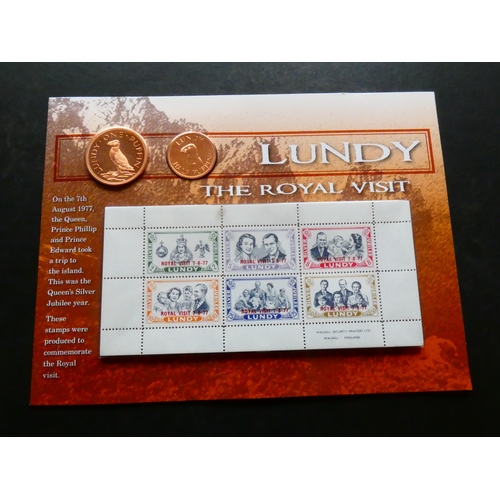 COINS. United Kingdom, Lundy, bronze ½ and 1 Puffin, 1977, together ...