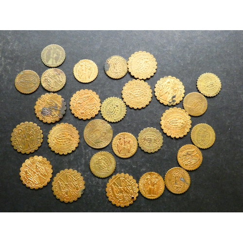 TOKENS. Gaming, collection of imitation Venetian Zecchini (12) and ½ ...