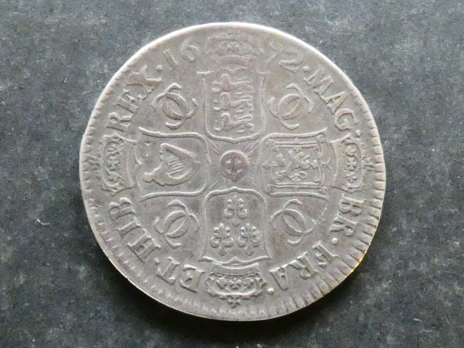 COIN. United Kingdom, Charles II (1660-1685), silver Halfcrown, 1672 ...
