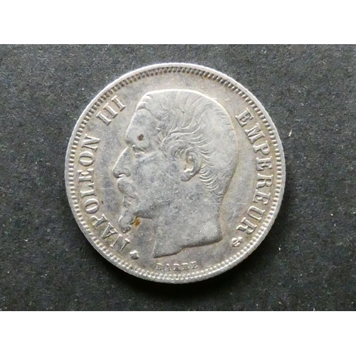 COIN. France, 2nd Empire, Napoleon III (1852-1870), silver 1 Franc ...