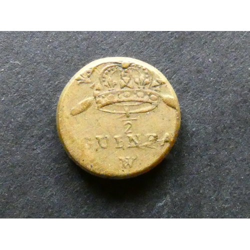 WEIGHT. England, George II (1727-1760), brass coin weight for ½ Guinea ...