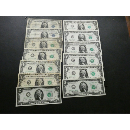 BANKNOTES. United States of America, x $1, including silver ...