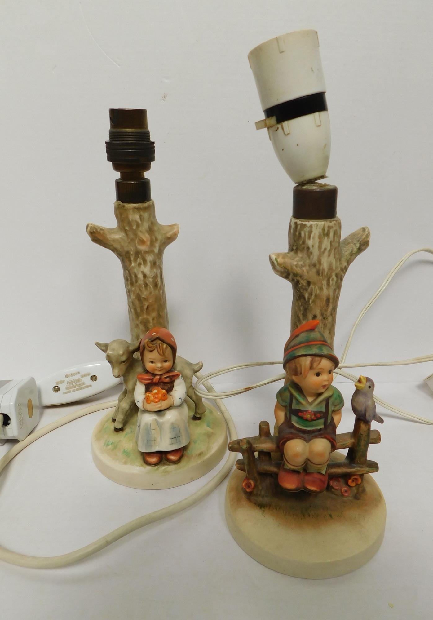 2x Vintage Hummel lamp bases