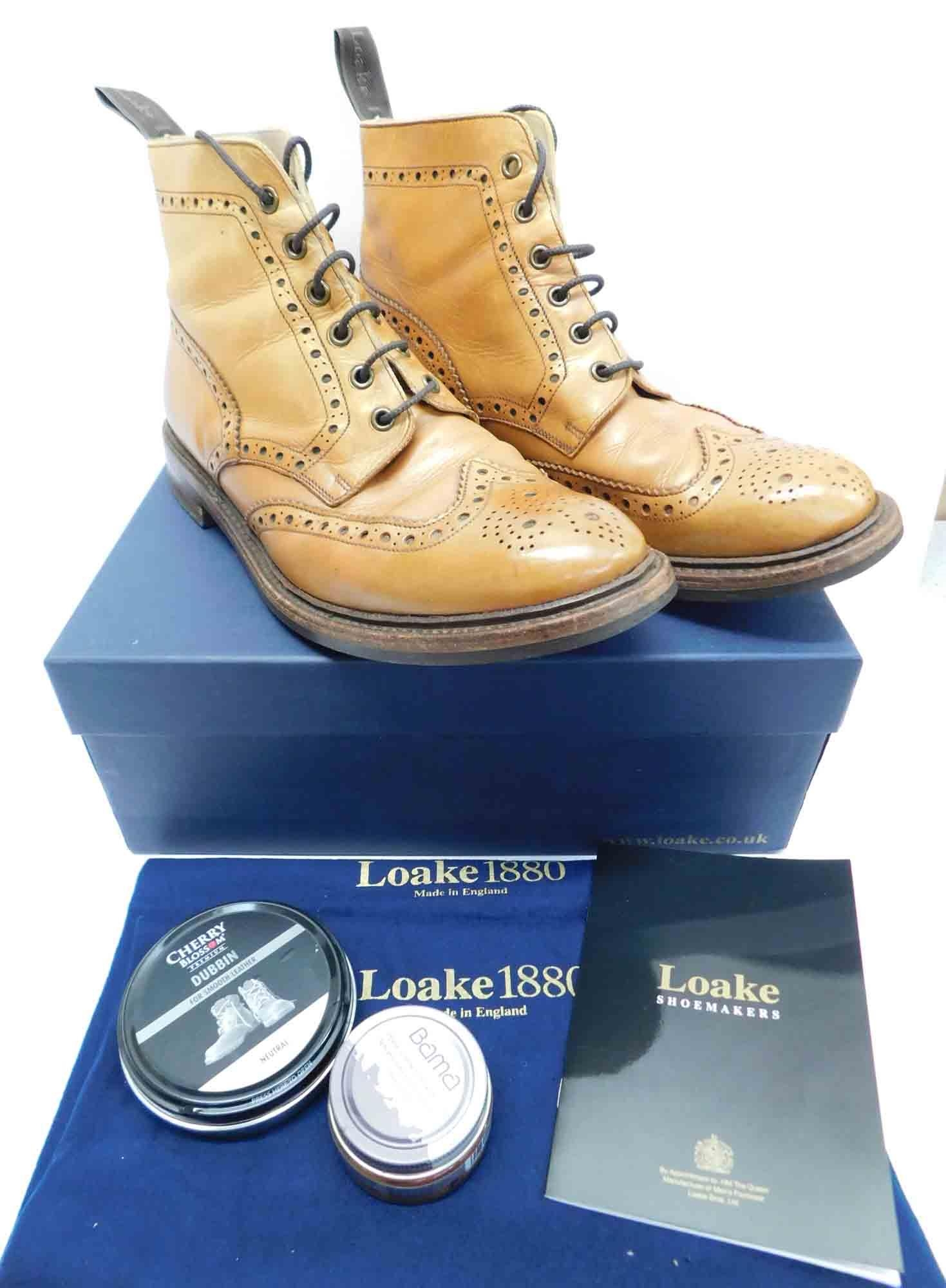 Loake dealer boots - size 10, colour-tan
