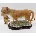 Juliana collection - Lioness figural group - approx. 12", tail repaired